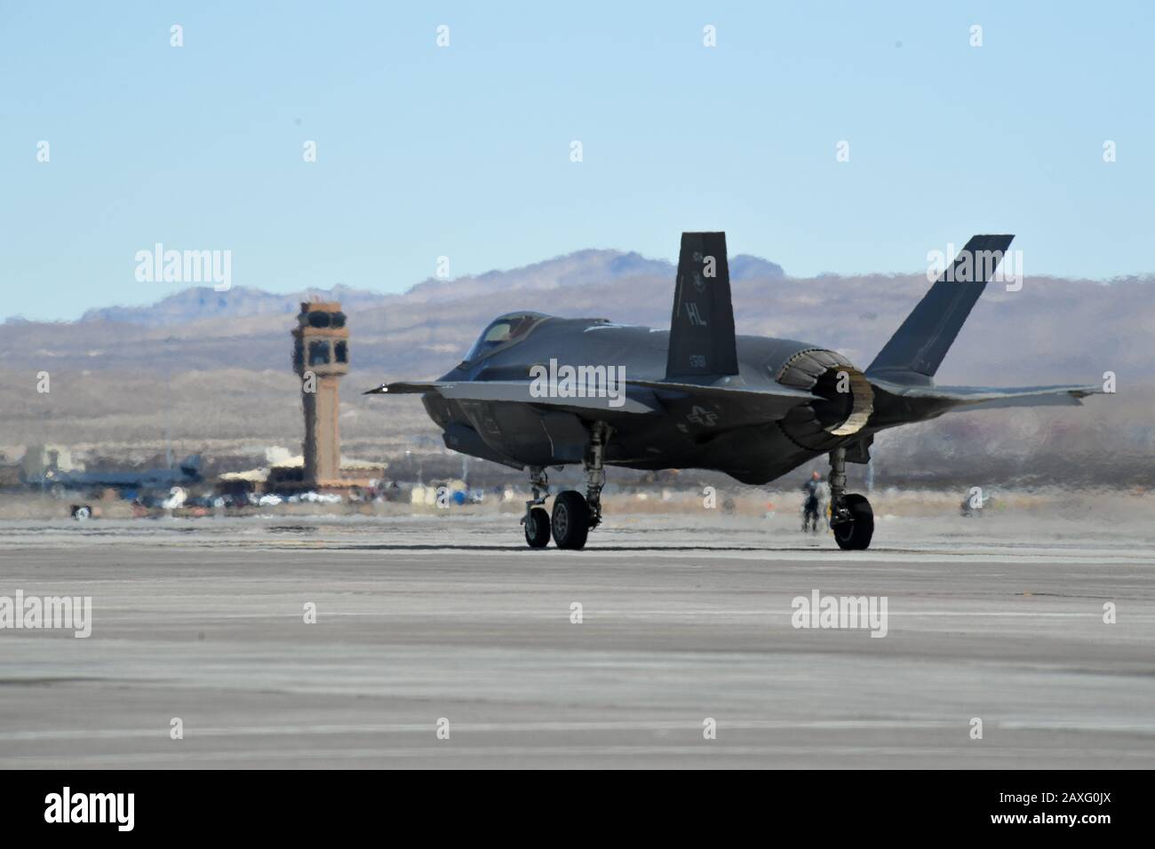 An F-35A Lightning II assigned to the 421st Fighter Squadron taxis during Red Flag 20-1 at ...