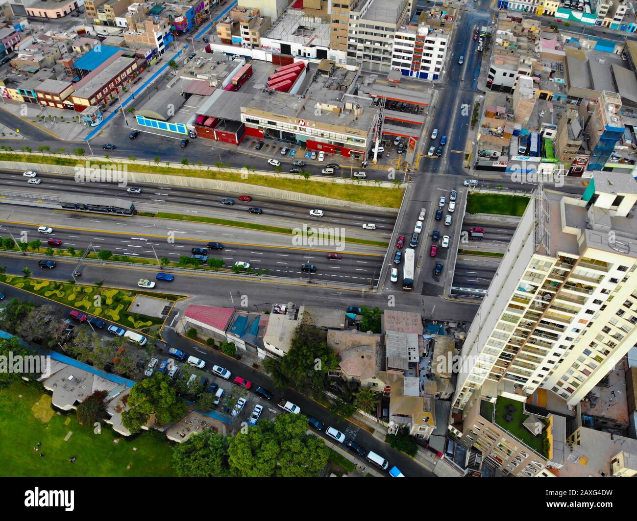 Aerial view of Lima city old center Stock Photo - Alamy