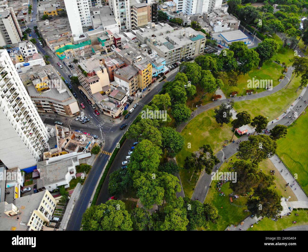 Aerial view of Lima city old center Stock Photo - Alamy