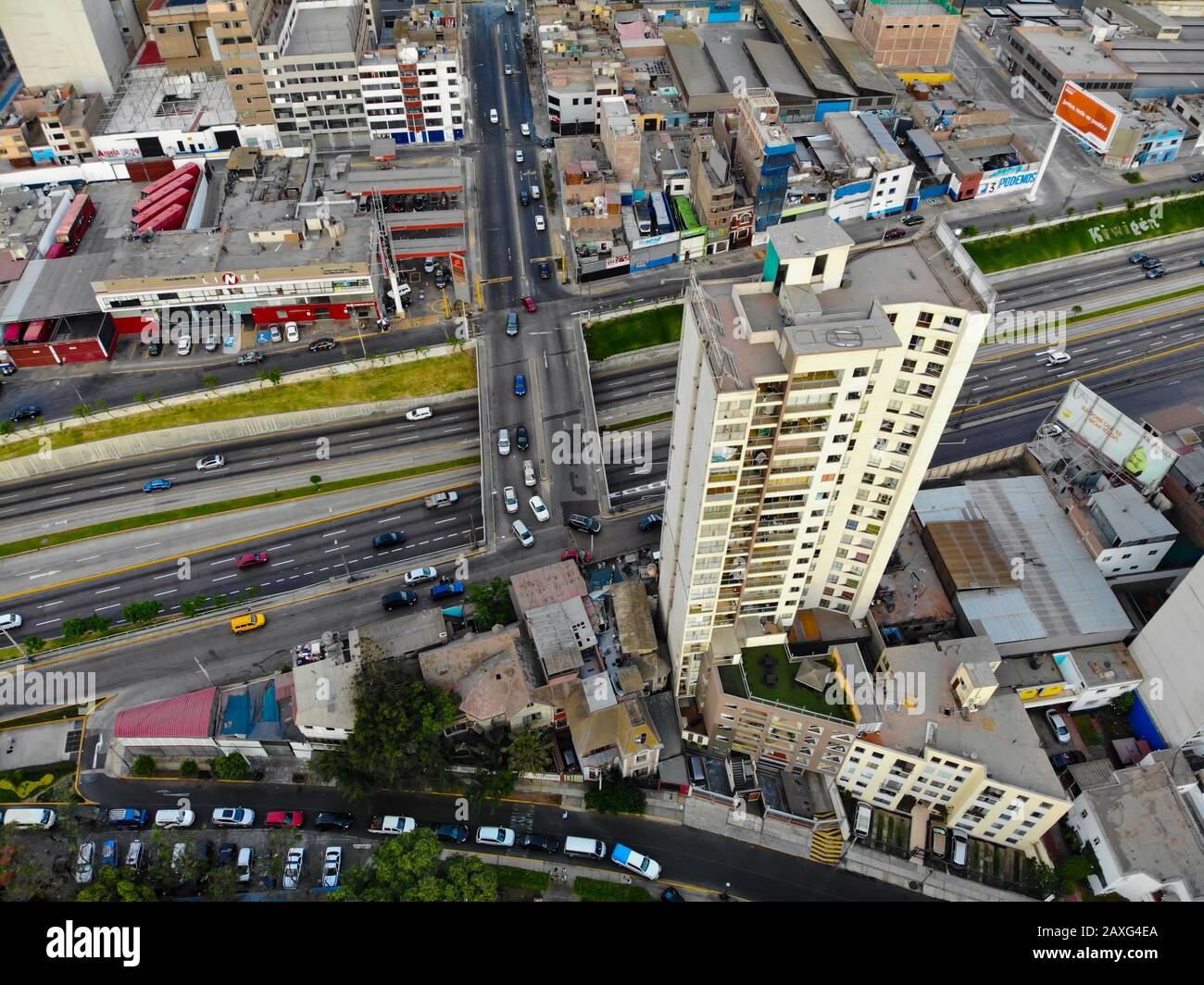 Aerial view of Lima city old center Stock Photo - Alamy