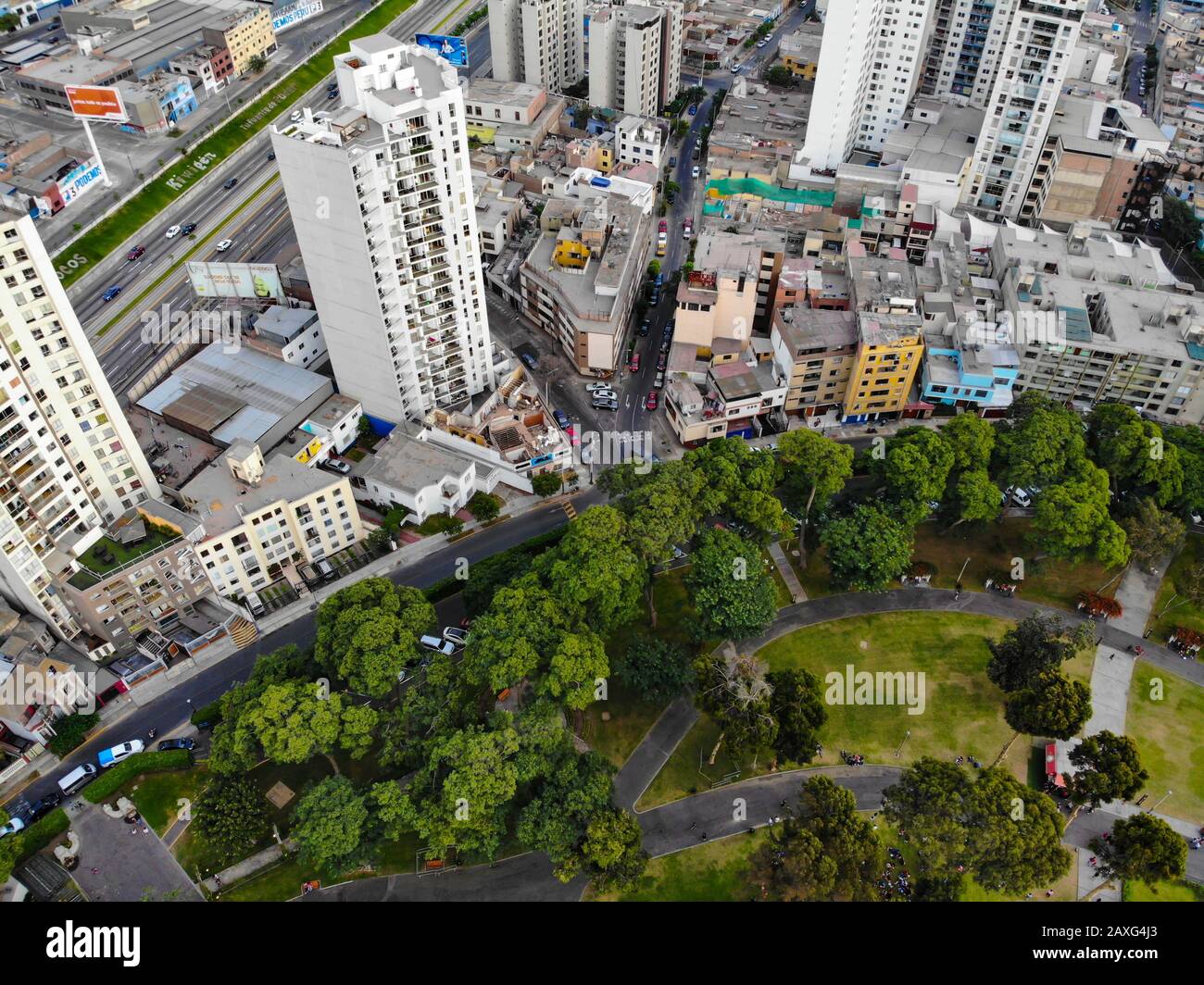 Aerial view of Lima city old center Stock Photo - Alamy