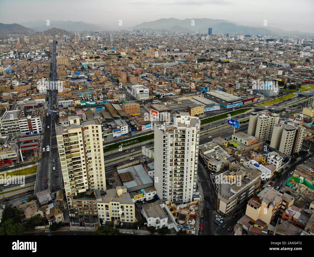 Aerial view of Lima city old center Stock Photo - Alamy