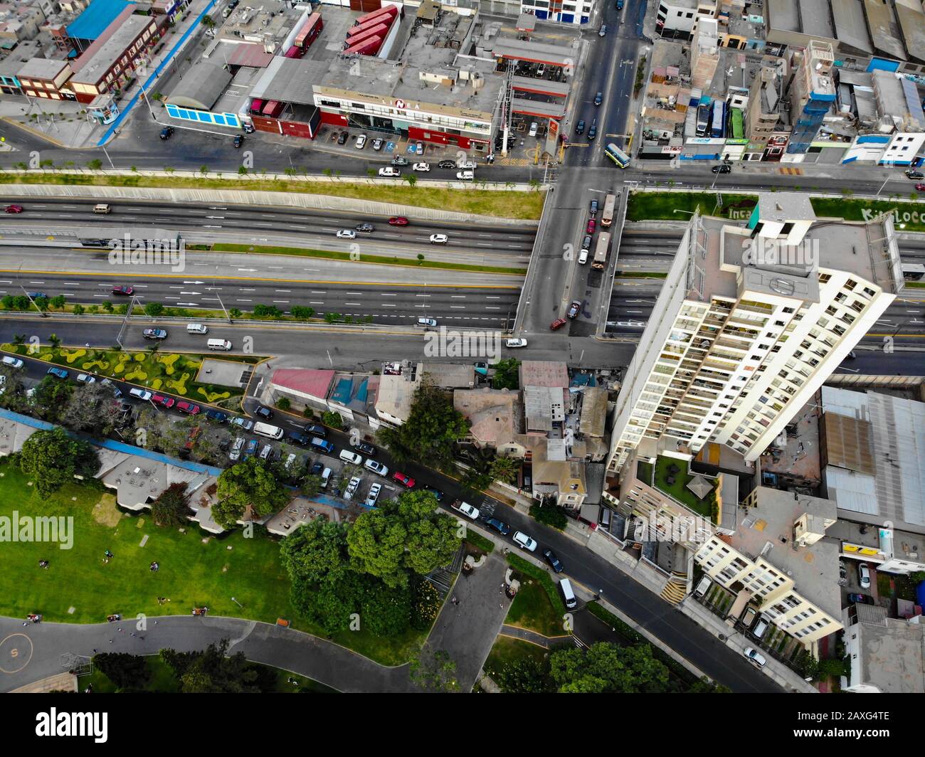 Aerial view of Lima city old center Stock Photo - Alamy