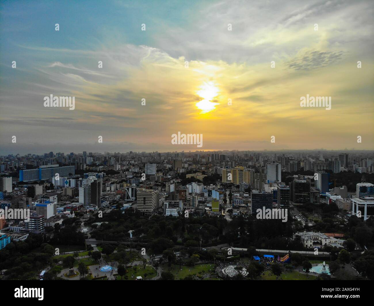 Aerial view of Lima city old center Stock Photo - Alamy