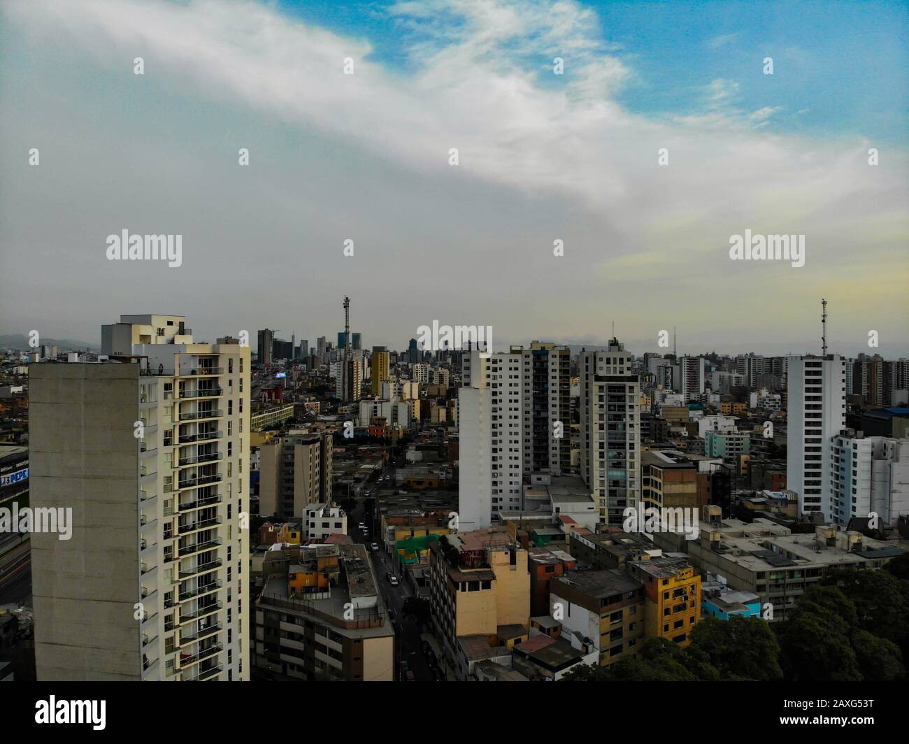 Aerial view of Lima city old center Stock Photo - Alamy
