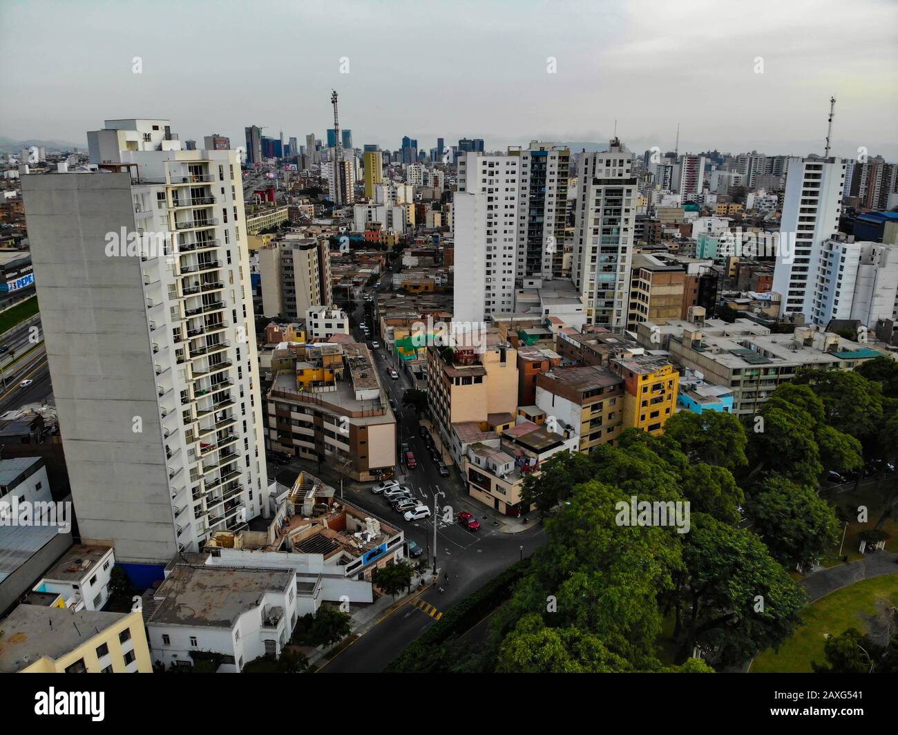 Aerial view of Lima city old center Stock Photo - Alamy