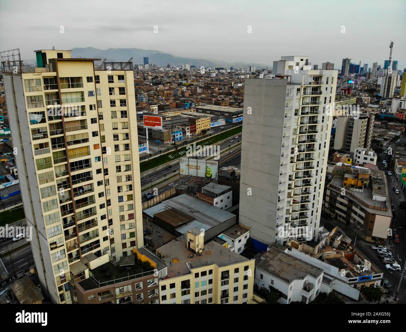 Aerial view of Lima city old center Stock Photo - Alamy
