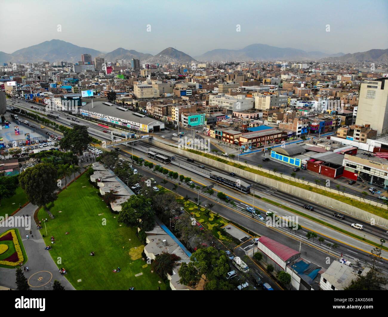 Aerial view of Lima city old center Stock Photo - Alamy