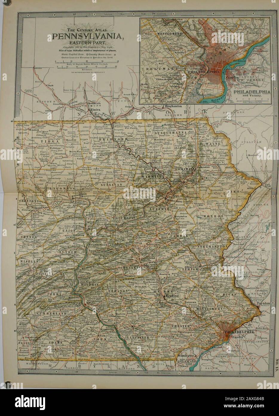 Map of eastern pennsylvania hi-res stock photography and images - Alamy