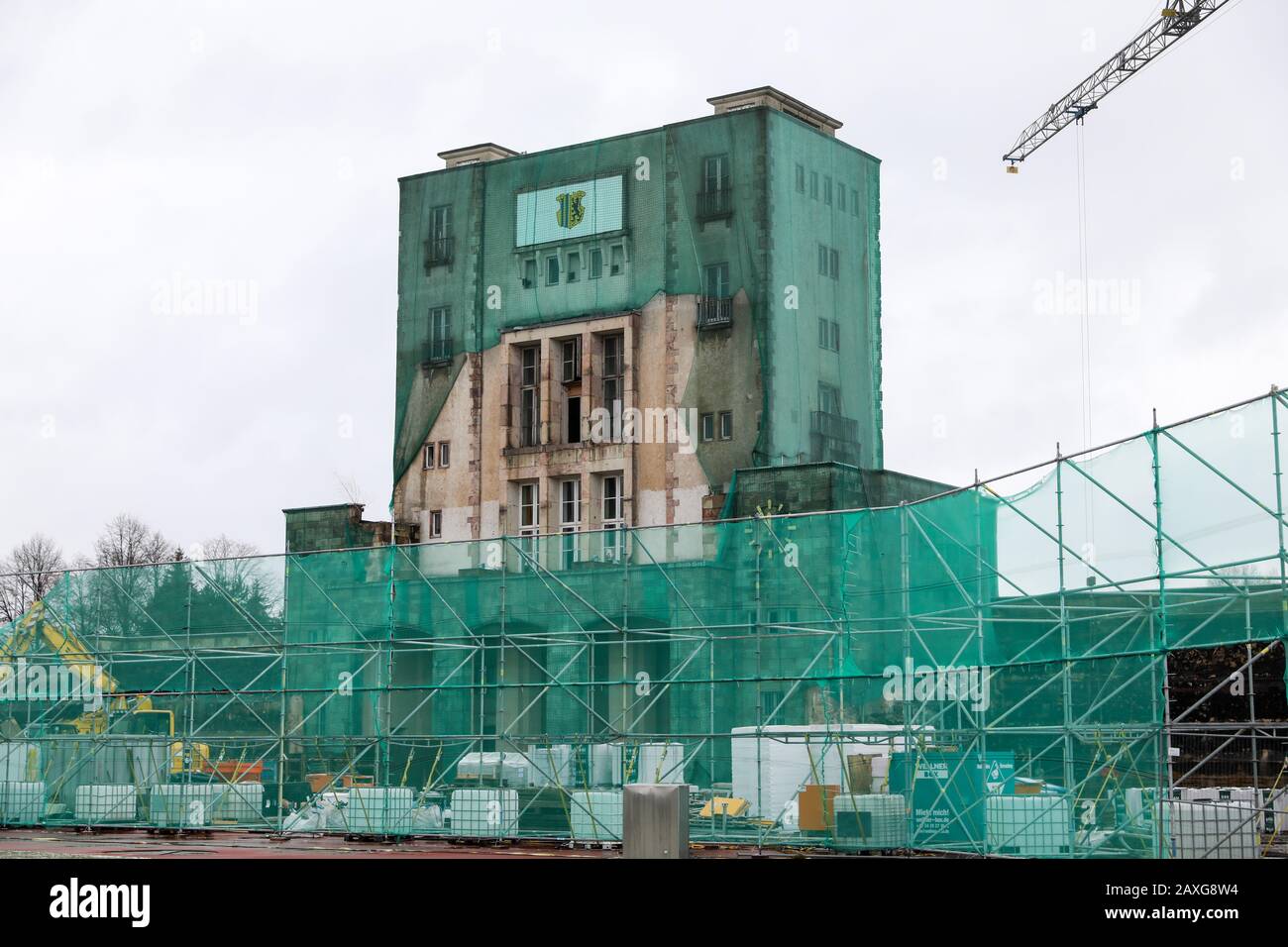 Chemnitz, Germany. 04th Feb, 2020. The tower building in the stadium in ...