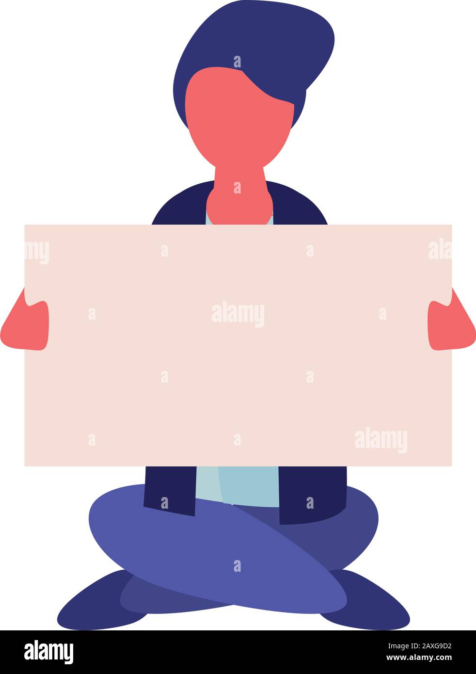 Man holding signboard protest against hi-res stock photography and ...