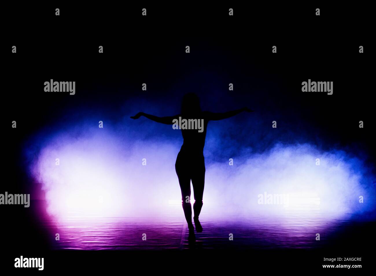 Flexible ballet dancer performing an artistic dance movement Stock ...