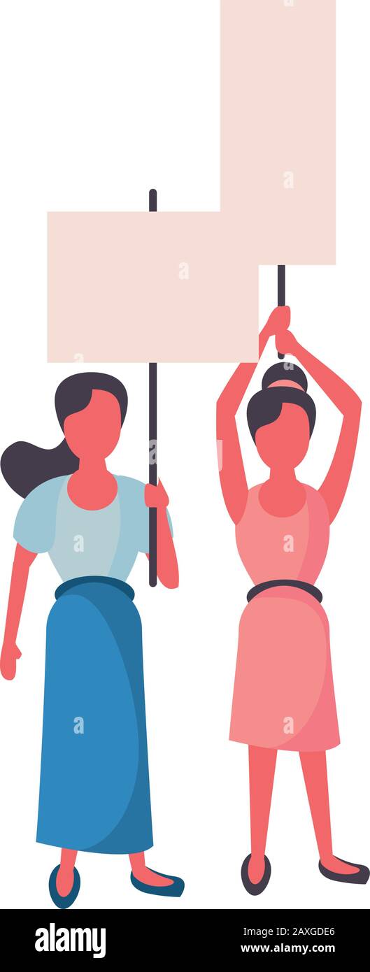 activists women with protest banners Stock Vector Image & Art - Alamy