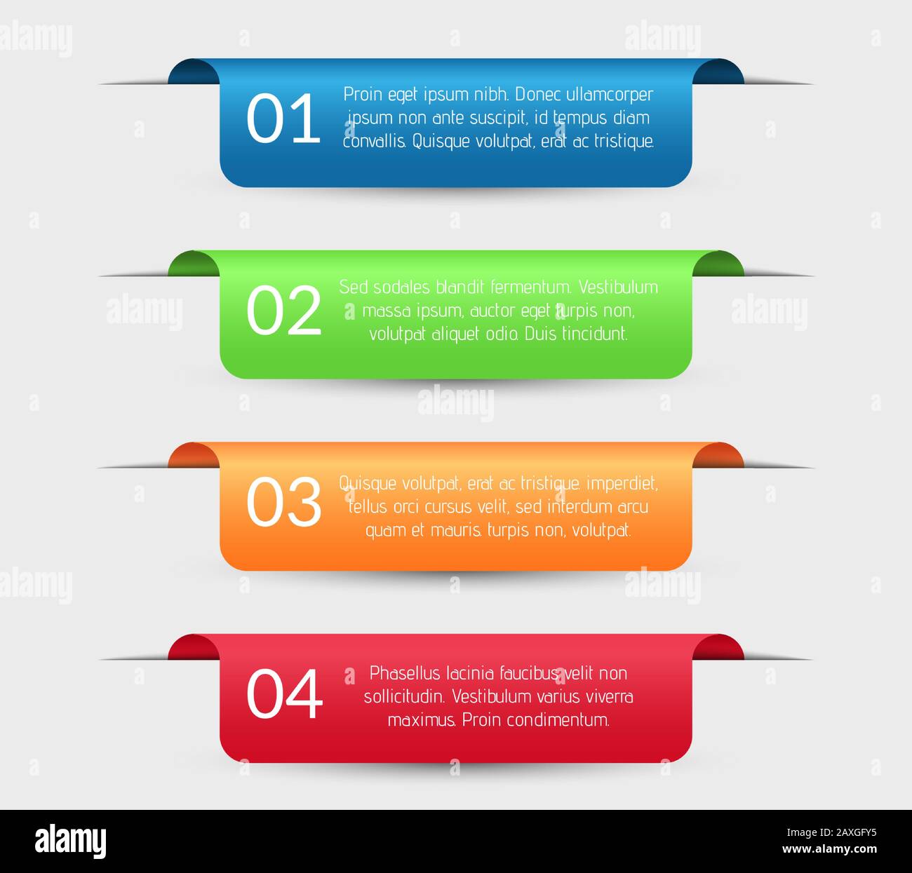 Infographic labels. Ribbons with text and options. Vector color ...