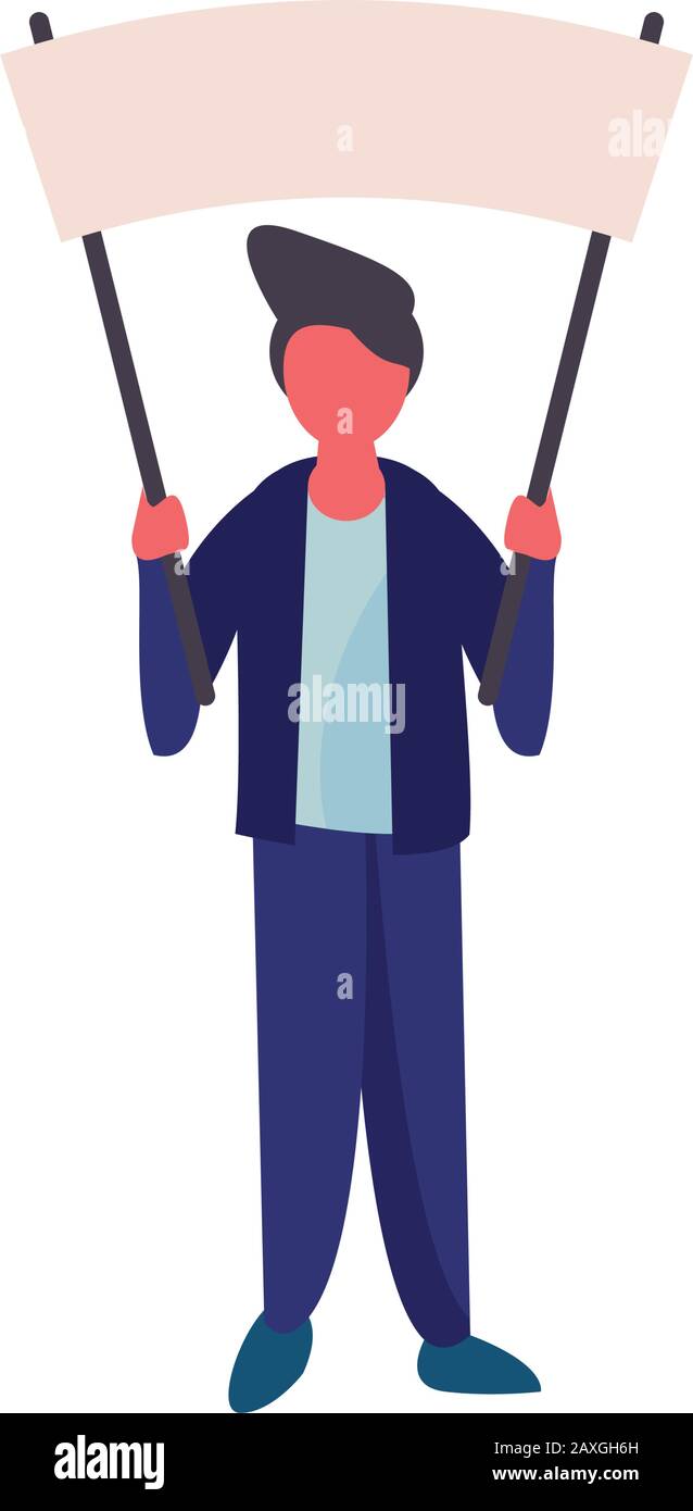 Man holding signboard protest against hi-res stock photography and ...