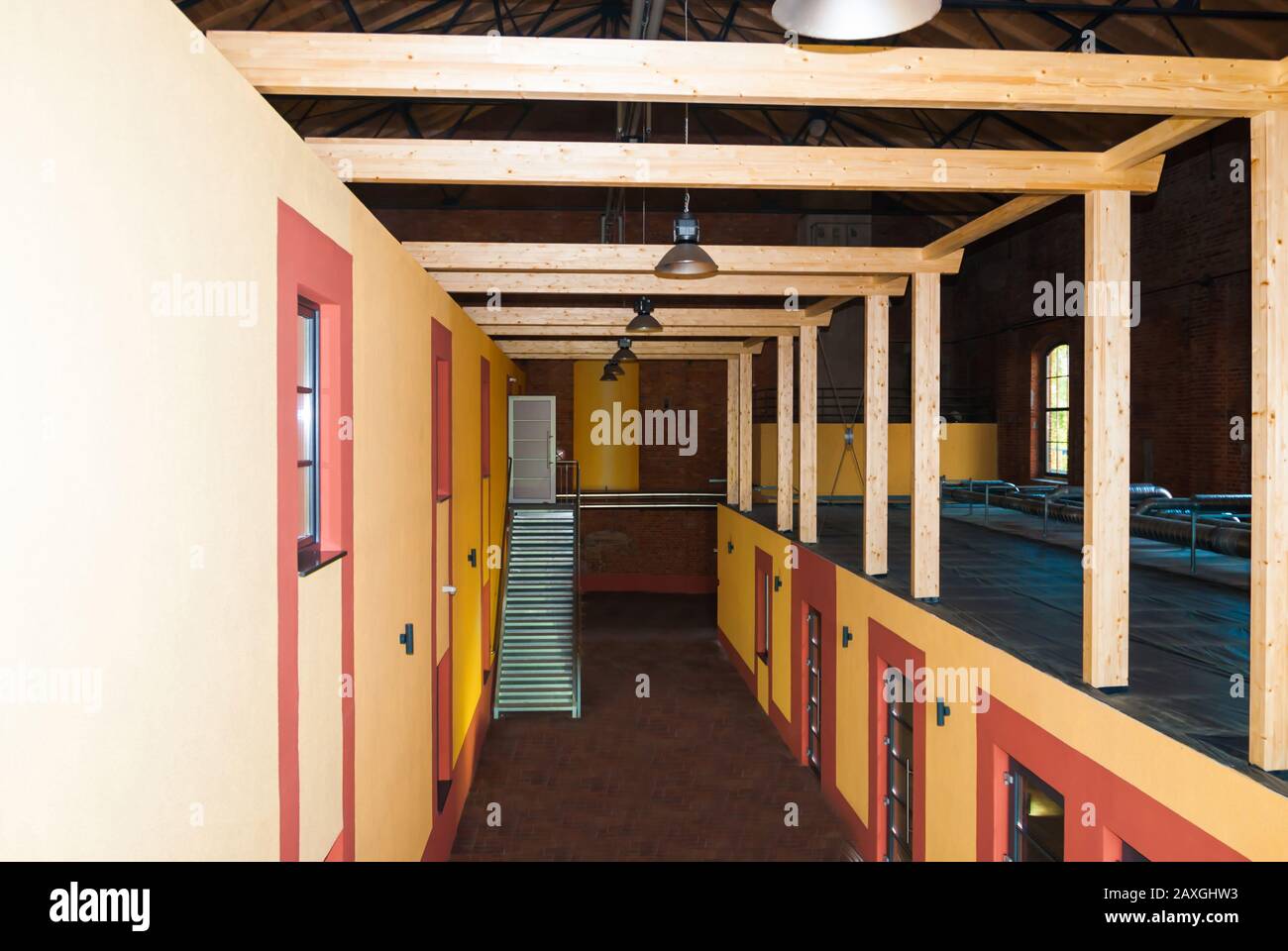 new offices were built inside an old factory building Stock Photo - Alamy
