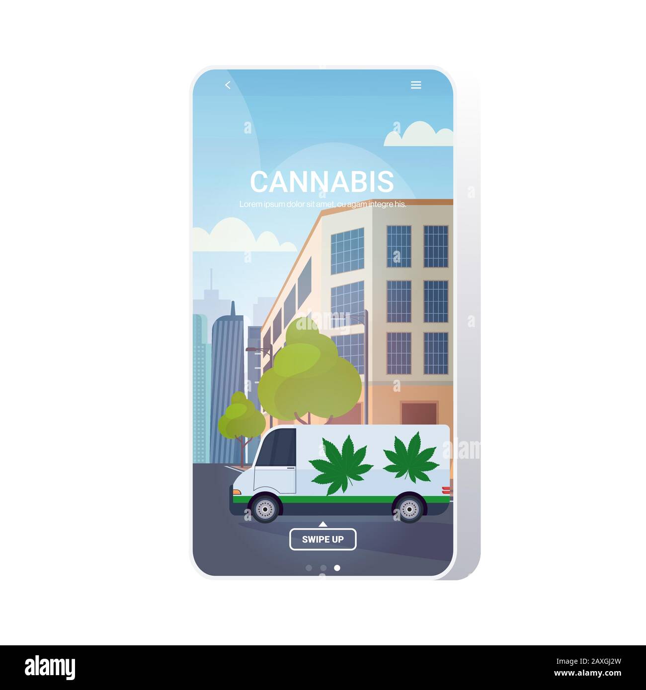 hemp truck cannabis van on city street drug consumption medical ...