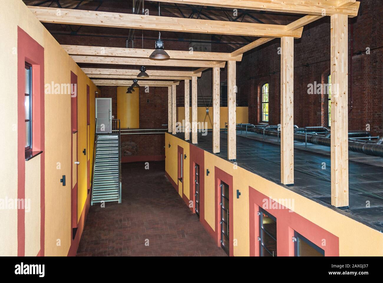 new offices were built inside an old factory building Stock Photo - Alamy