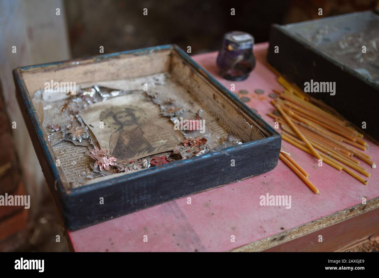 antique ikon in ancient russian church Stock Photo - Alamy