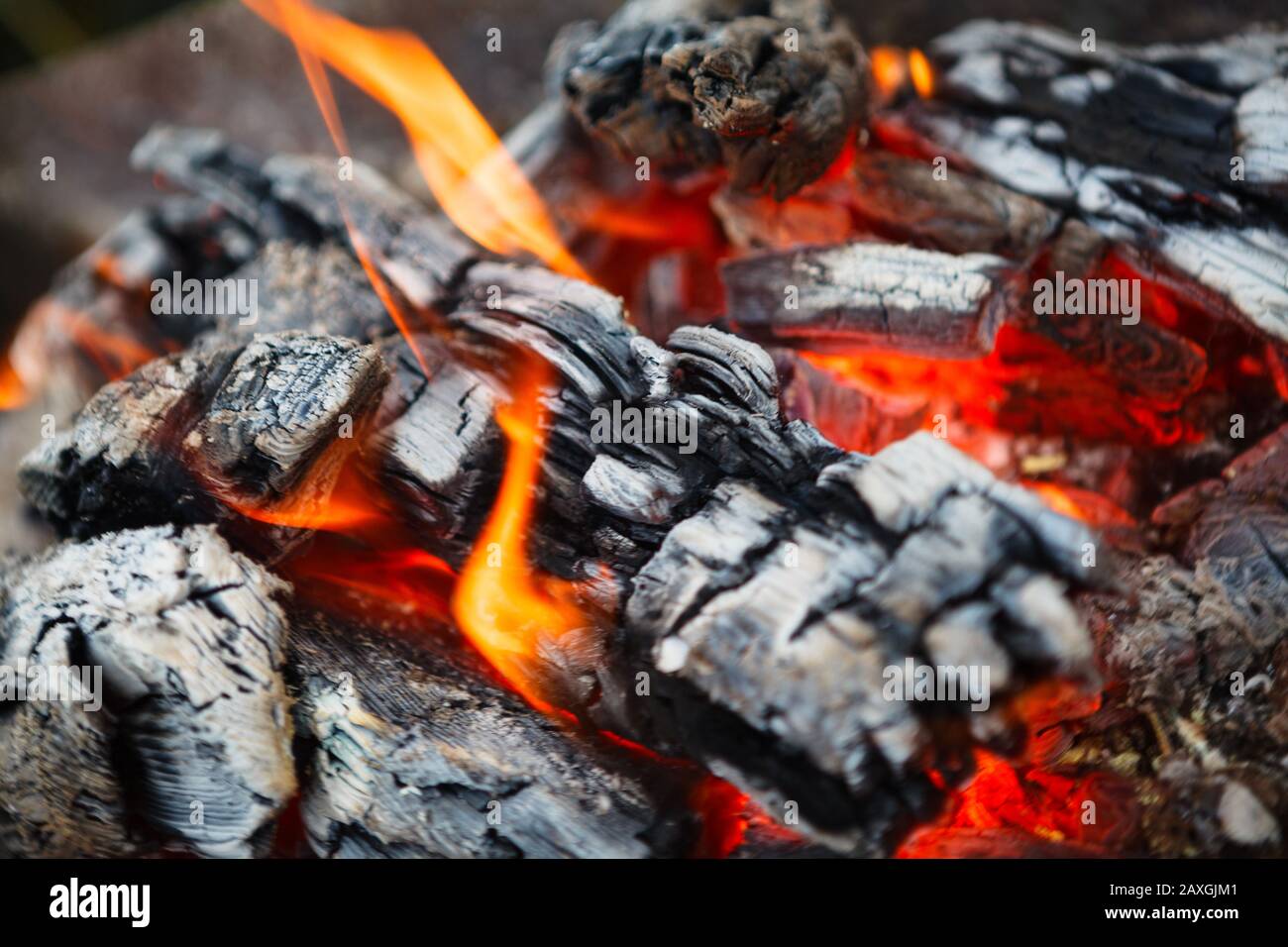 hot coals in grill fireplace Stock Photo - Alamy