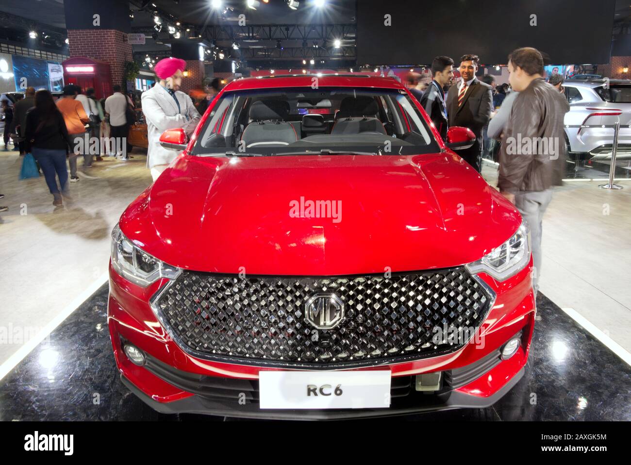 GREATER NOIDA, INDIA – FEBRUARY 7, 2020: Visitors check out the MG RC6 ...