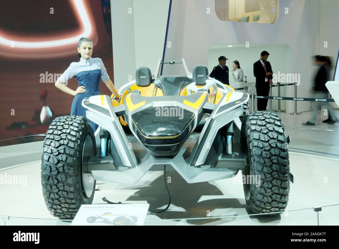 GREATER NOIDA, INDIA – FEBRUARY 7, 2020: Hyundai Kite electric buggy ...