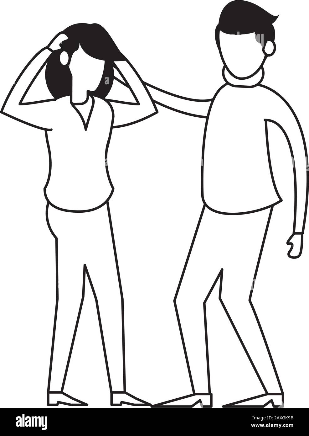 friends couple avatars characters icon Stock Vector Image & Art - Alamy