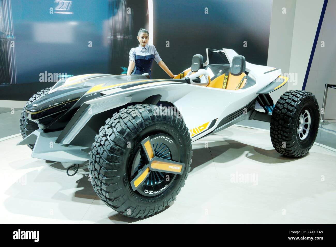 GREATER NOIDA, INDIA – FEBRUARY 7, 2020: Hyundai Kite electric buggy ...