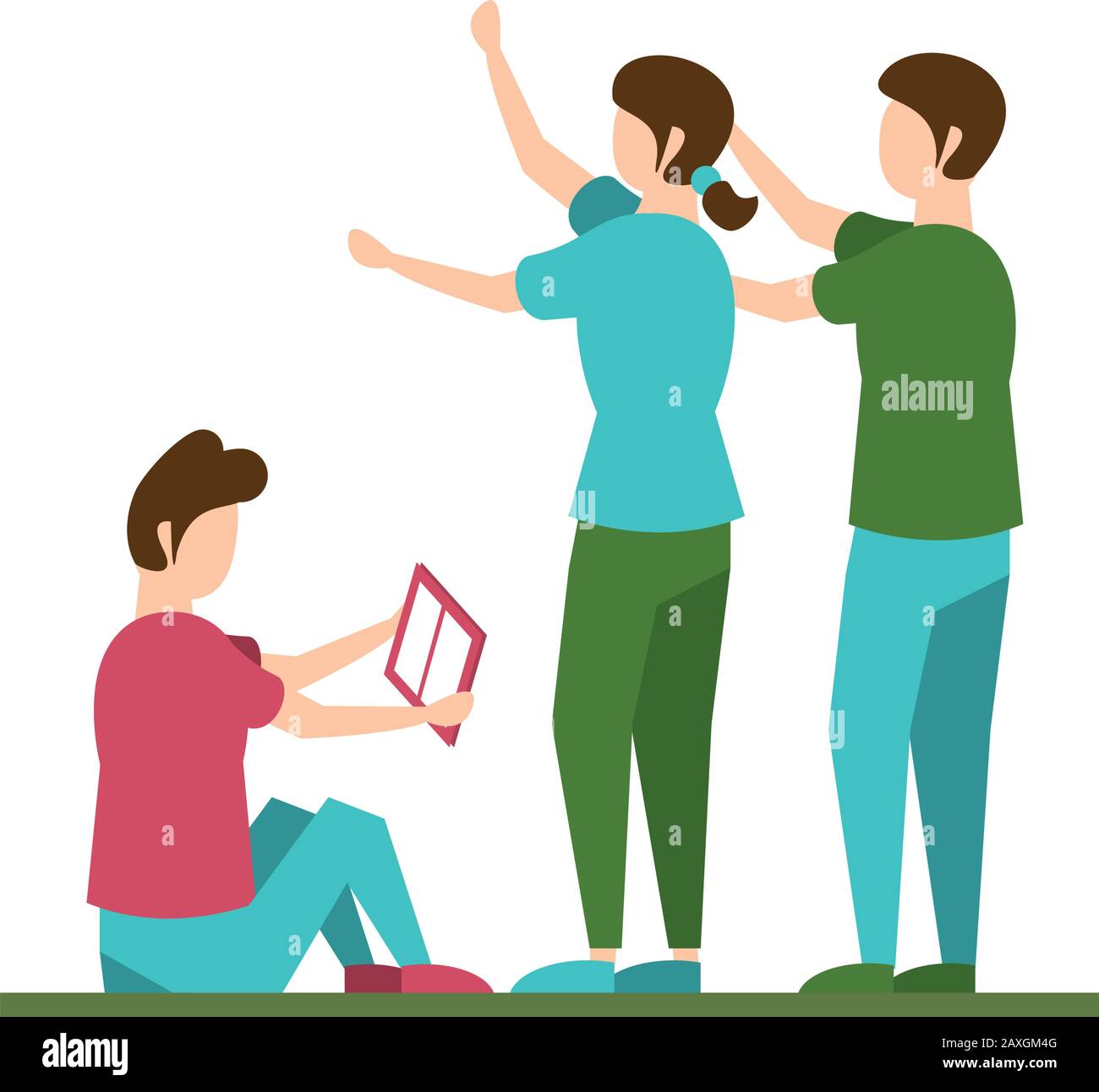 young people reading book characters Stock Vector Image & Art - Alamy