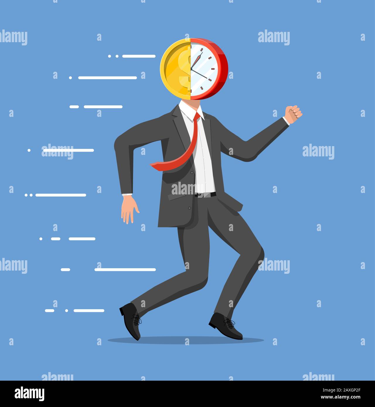 Man clock head running hi-res stock photography and images - Alamy