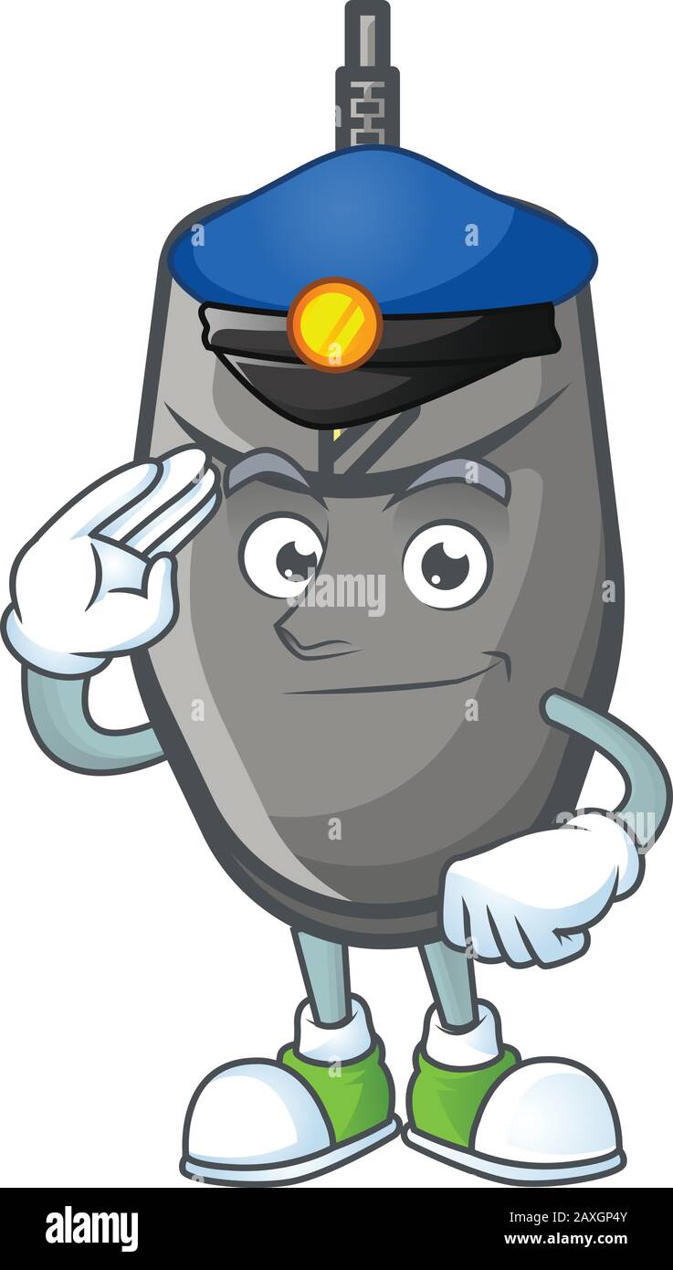 A character design of black mouse working as a Police officer Stock ...