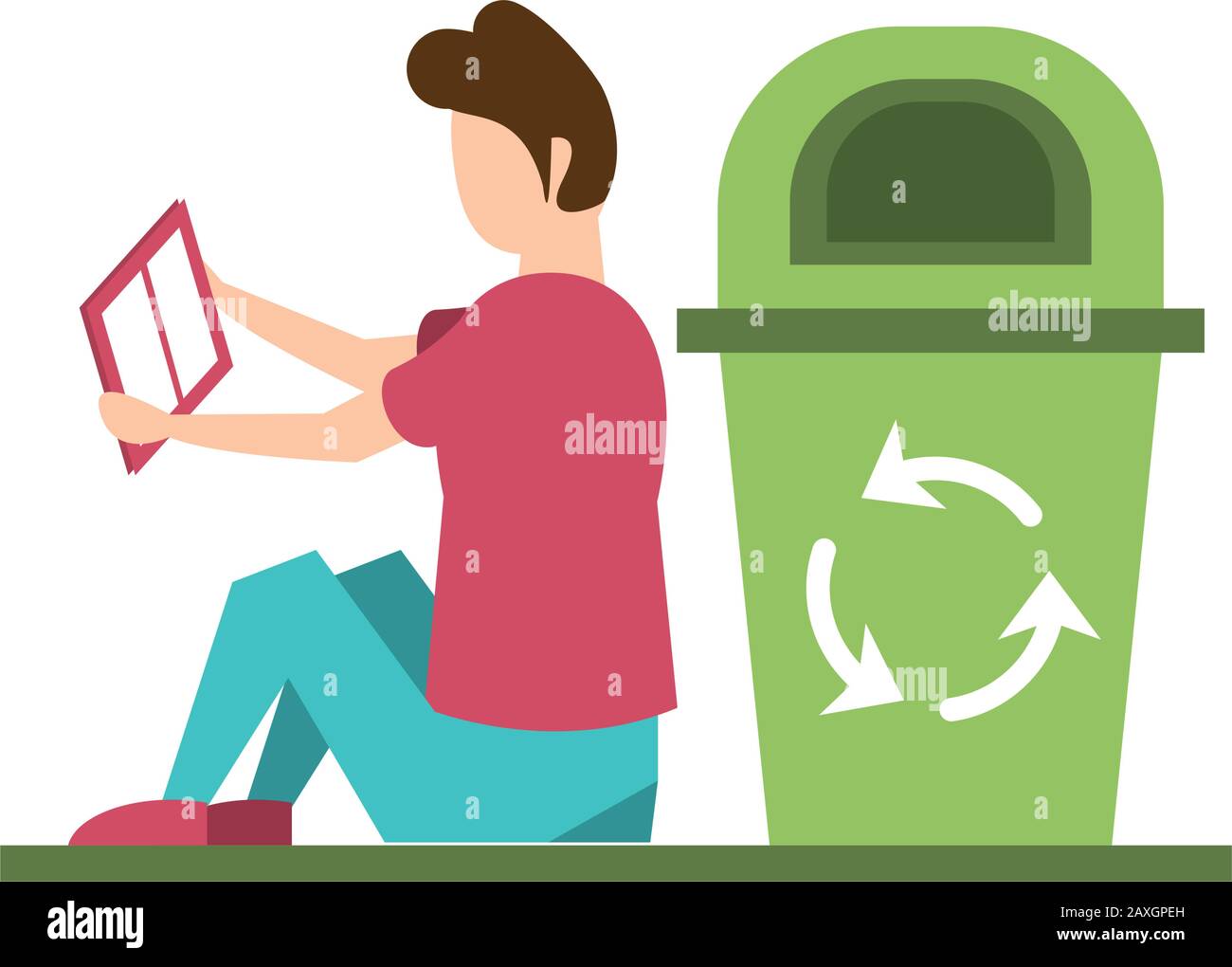 Male avatar with trash hi-res stock photography and images - Alamy