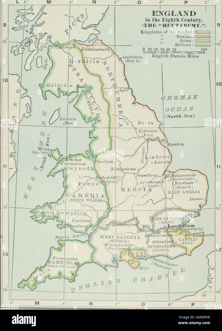 Map of the english kingdoms hi-res stock photography and images - Alamy