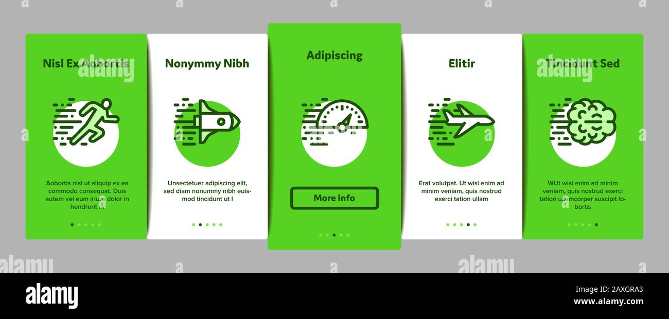 Speed Fast Motion Onboarding Elements Icons Set Vector Stock Vector ...