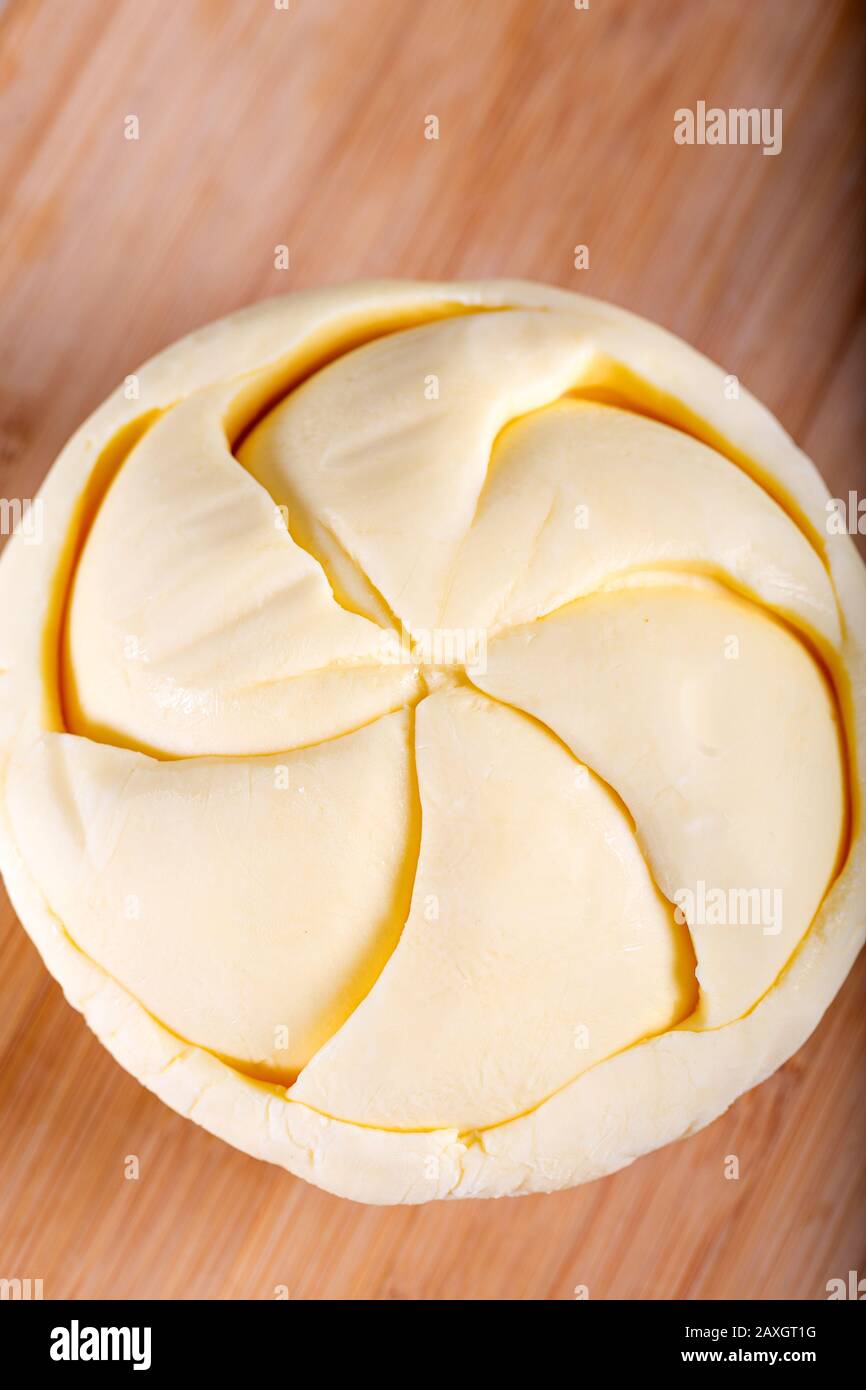 Top view from farm butter on wooden background Stock Photo - Alamy