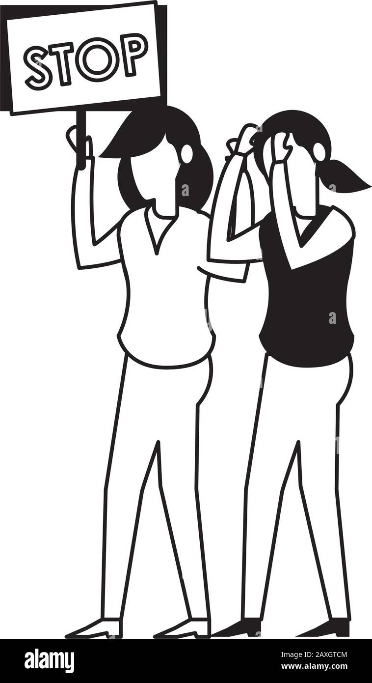 Young women protesting Stock Vector Images - Alamy