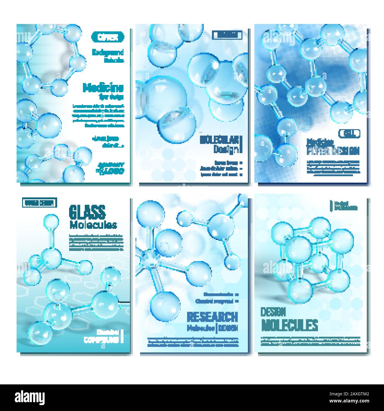 Scientific Dna Research Cover Design Set Vector Stock Vector Image ...