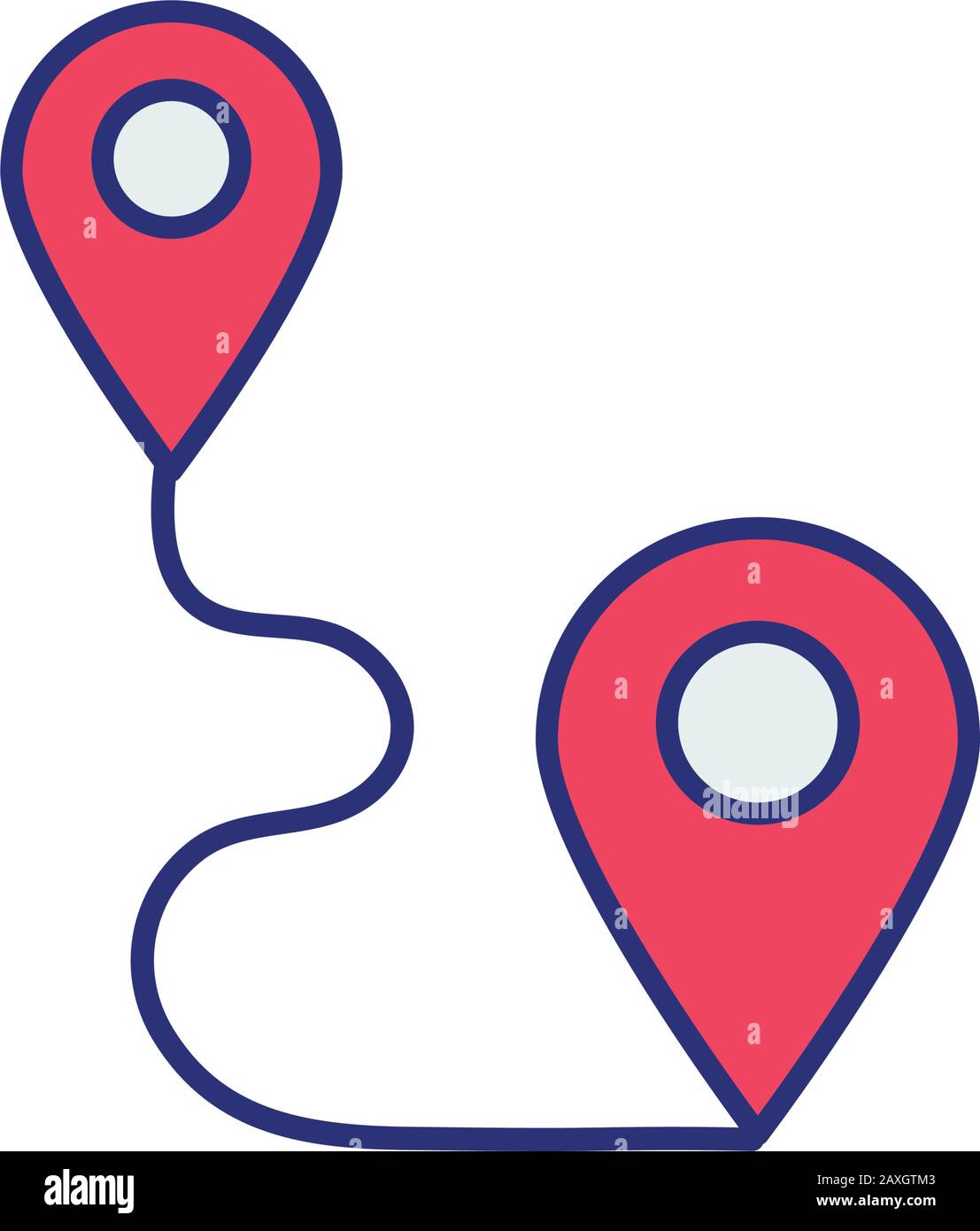 pins pointers location distance icon Stock Vector Image & Art - Alamy