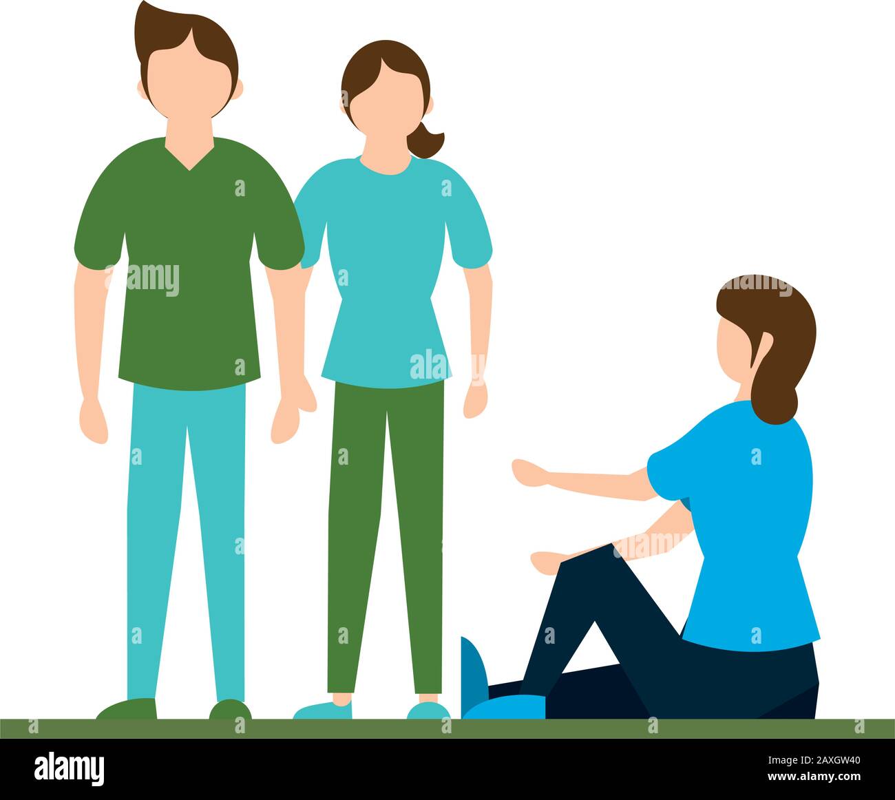 young people friends avatars characters Stock Vector Image & Art - Alamy