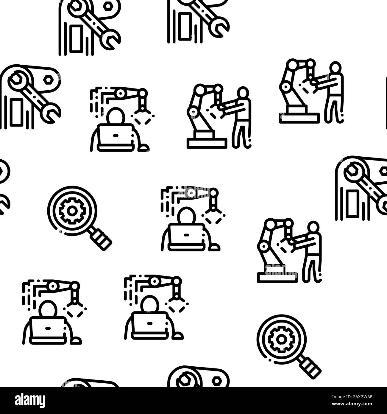 Robotics Master Seamless Pattern Vector Stock Vector Image & Art - Alamy