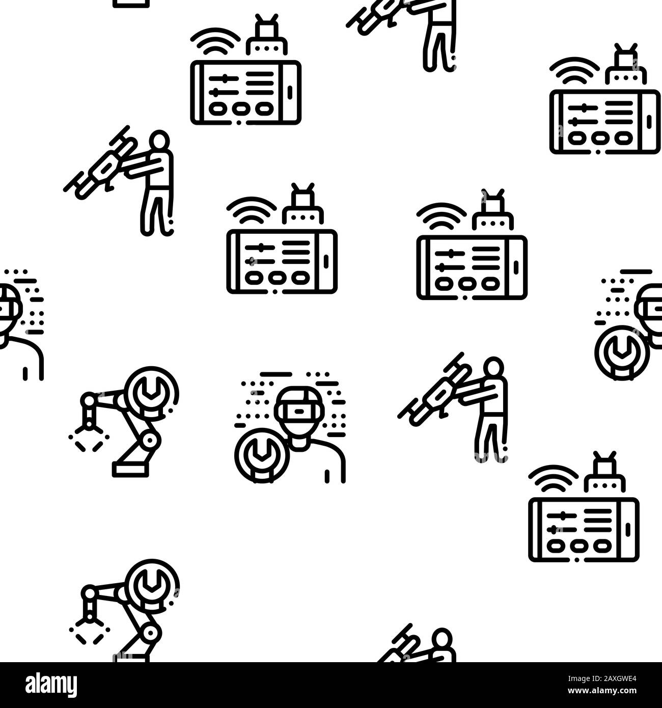 Robotics Master Seamless Pattern Vector Stock Vector Image & Art - Alamy