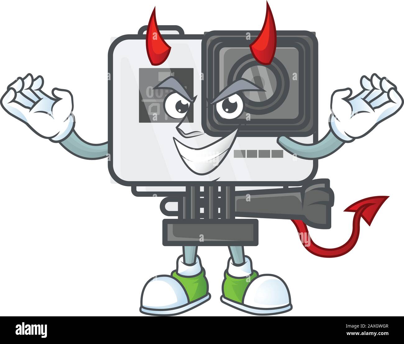 A cruel devil action camera Cartoon character design Stock Vector Image ...