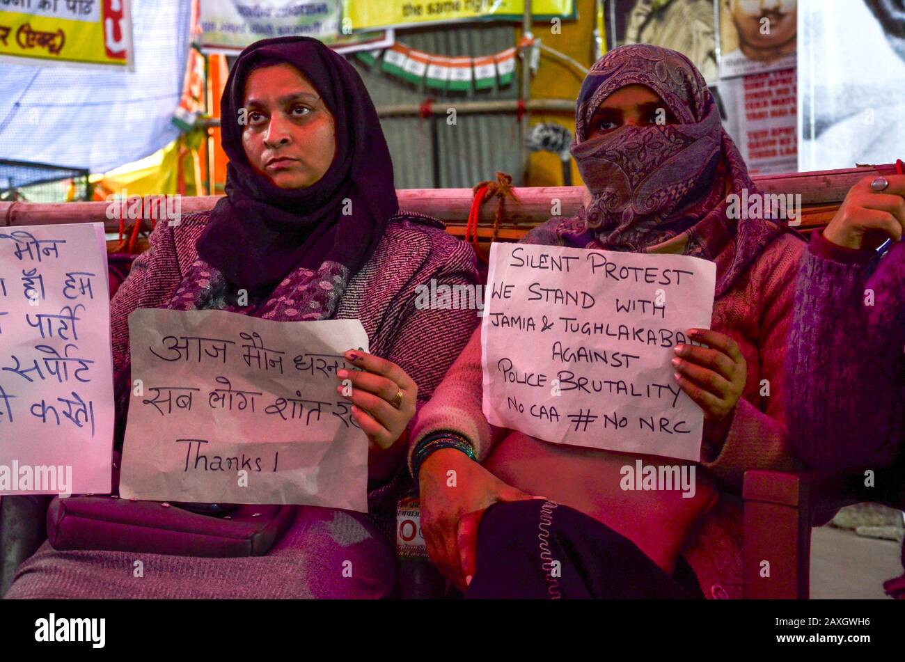 New Delhi, INDIA. February 11, 2020. Women Protest at Shaheen Bagh ...