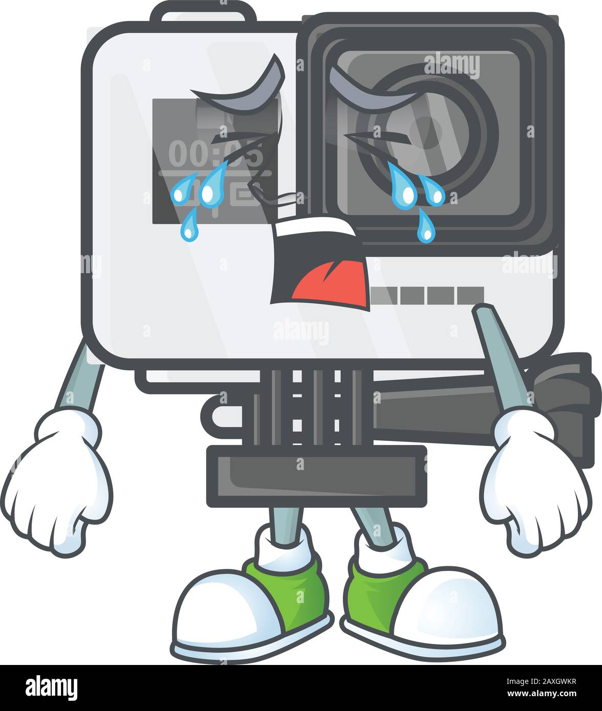 A crying action camera mascot design style Stock Vector Image & Art - Alamy