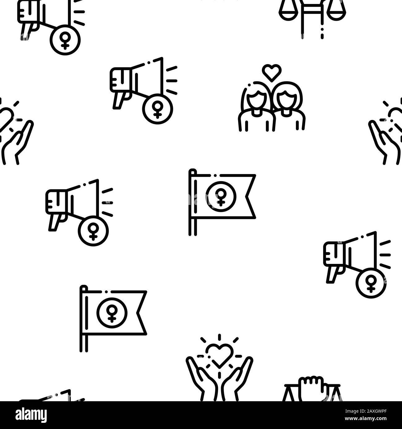 Feminism Woman Power Seamless Pattern Vector Stock Vector Image & Art ...