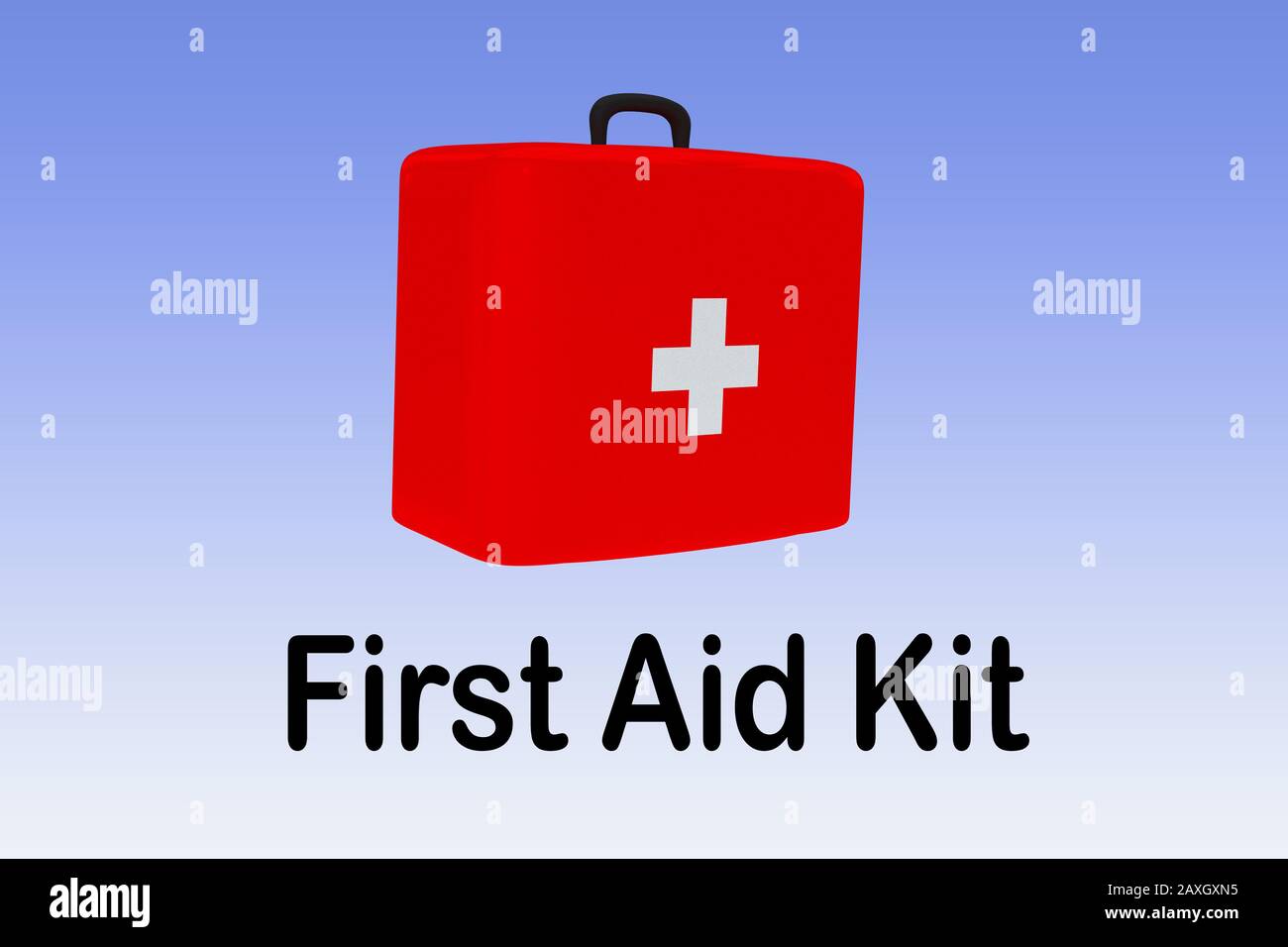 3D illustration of First Aid Kit on blue gradient as a background Stock ...
