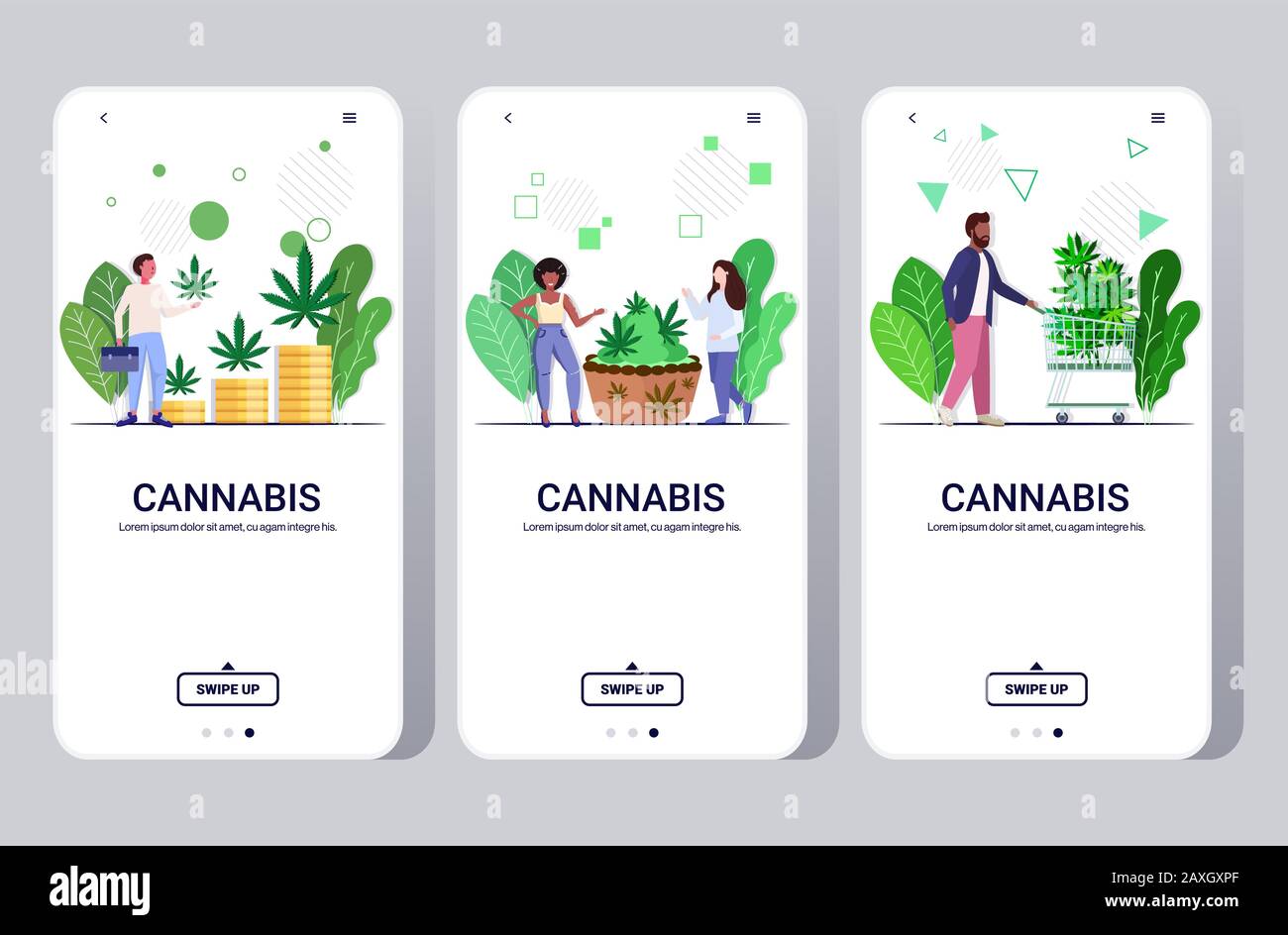 set people eating cannabis cookie buying medical marijuana hemp plants ...