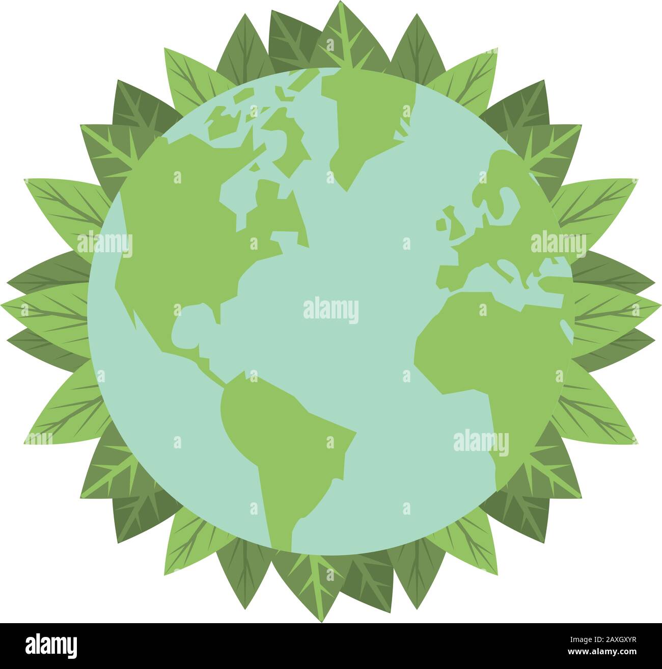 world planet earth with leafs plant Stock Vector Image & Art - Alamy