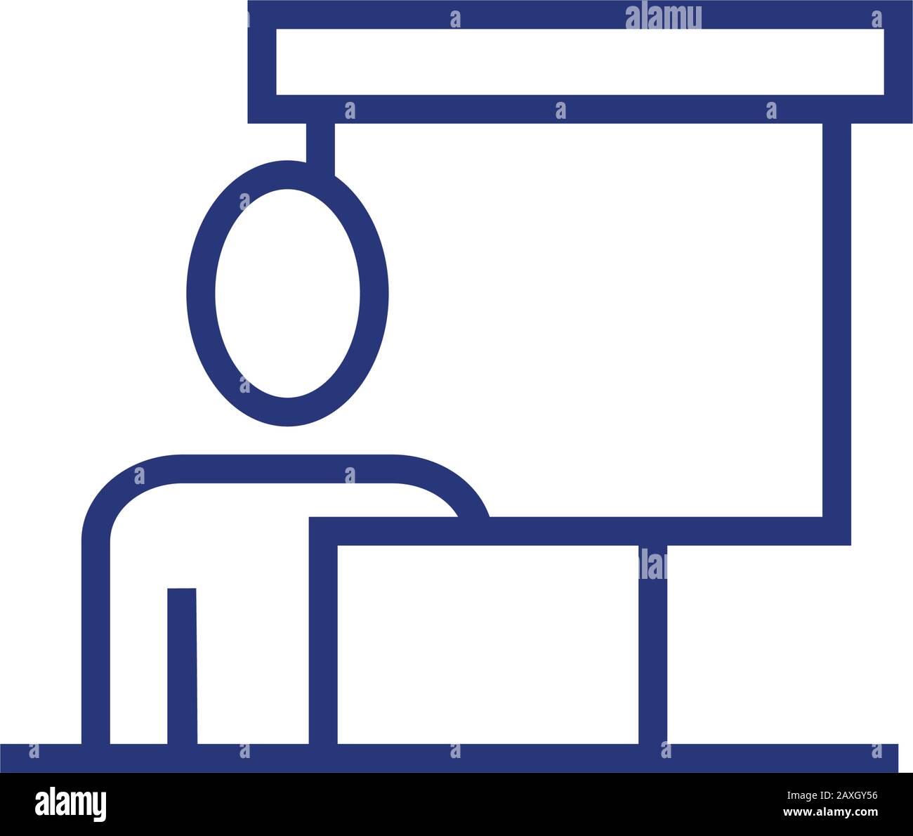 business person figure with paper board training icon Stock Vector ...