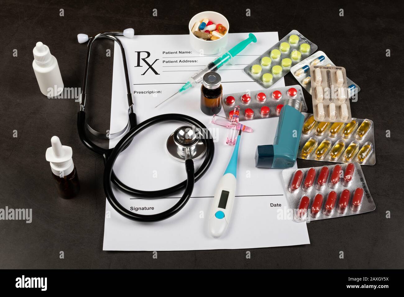 Picture of a colourful pills, capsules and pack of medicines Stock ...